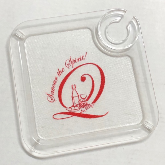 Party Supplies | 4 Plastic Cocktail Plate With Wine Glass Holders ...